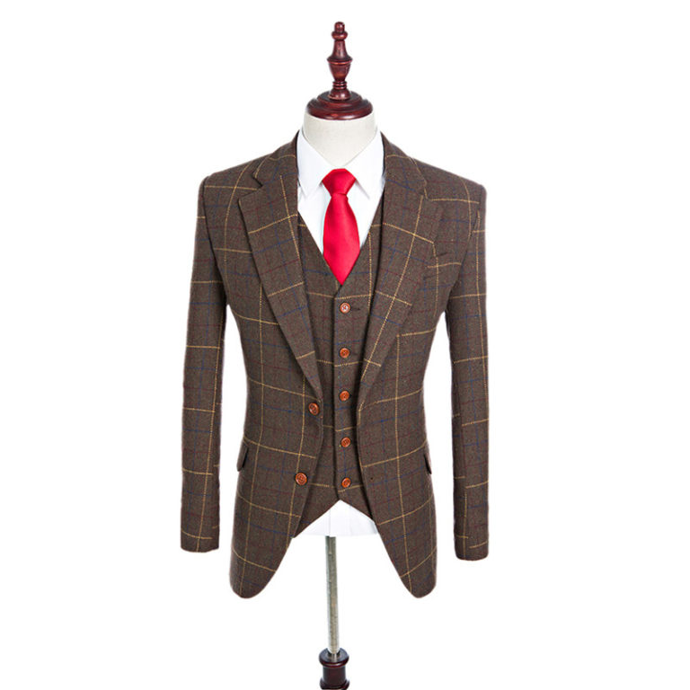 Made to Measure Brown Check Tweed Three Piece Suit - That British Tweed ...