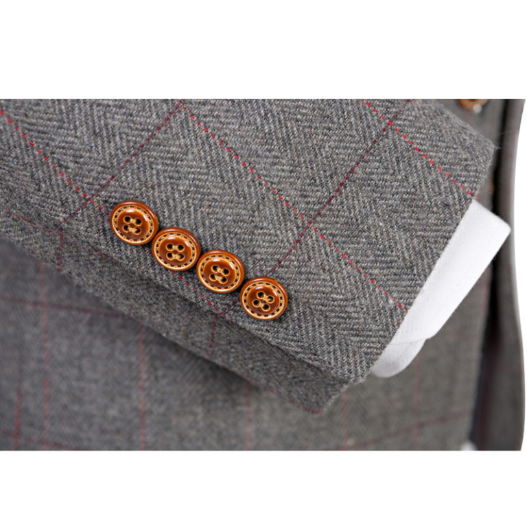 Made to Measure Light Grey Check Tweed Three Piece Suit - That British ...