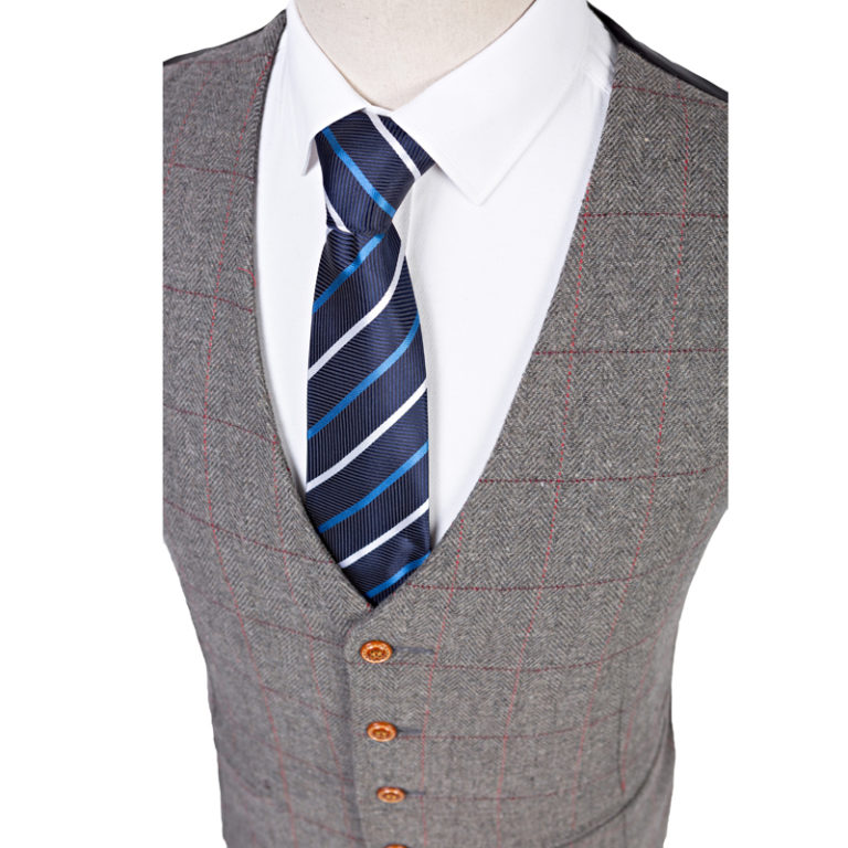 Made to Measure Light Grey Check Tweed Three Piece Suit - That British ...