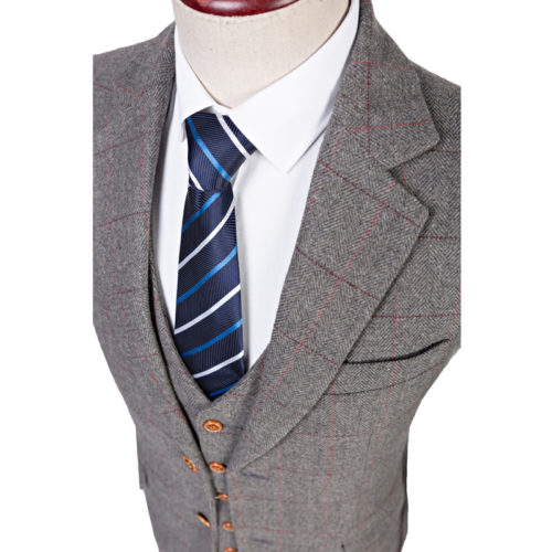 Made to Measure Light Grey Check Tweed Three Piece Suit - That British ...