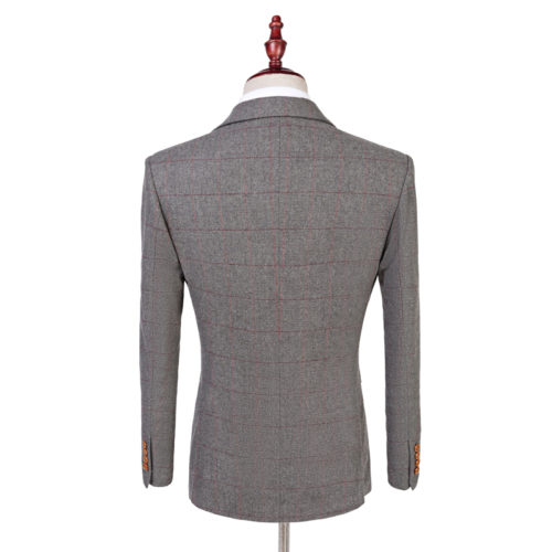 Made to Measure Light Grey Check Tweed Three Piece Suit - That British ...