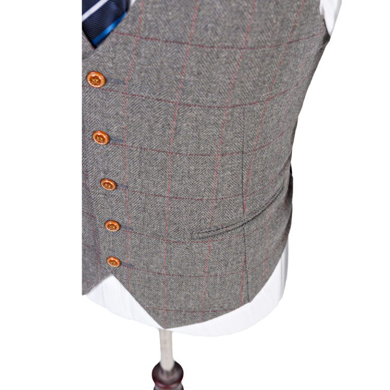 Made to Measure Light Grey Check Tweed Three Piece Suit - That British ...