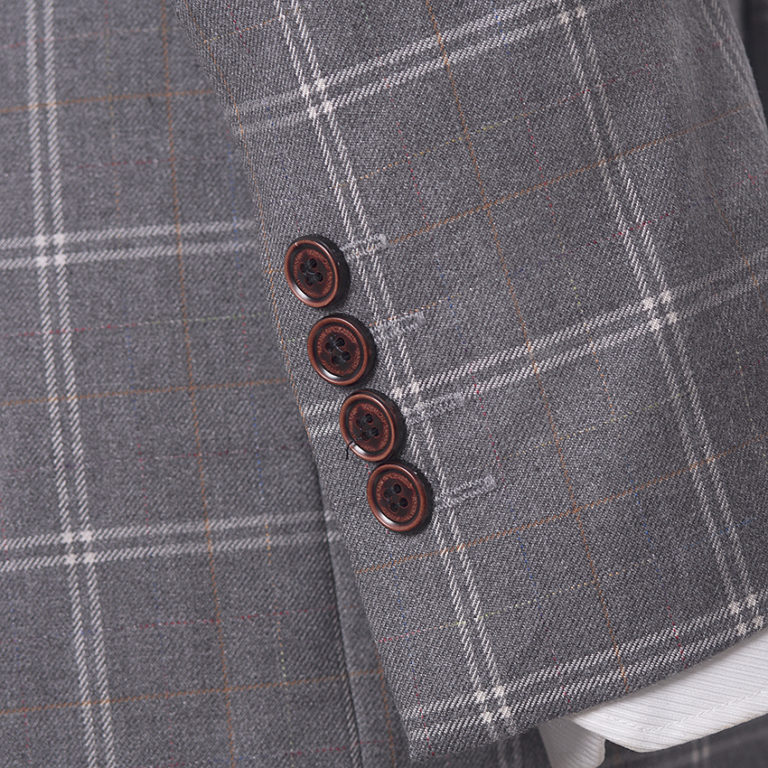 Women's Grey Windowpane Check Tweed Suit, Three Piece with Trousers ...