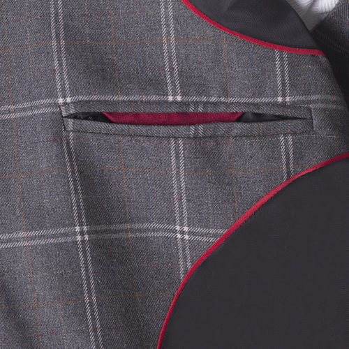 Women's Grey Windowpane Check Tweed Suit, Three Piece with Trousers ...