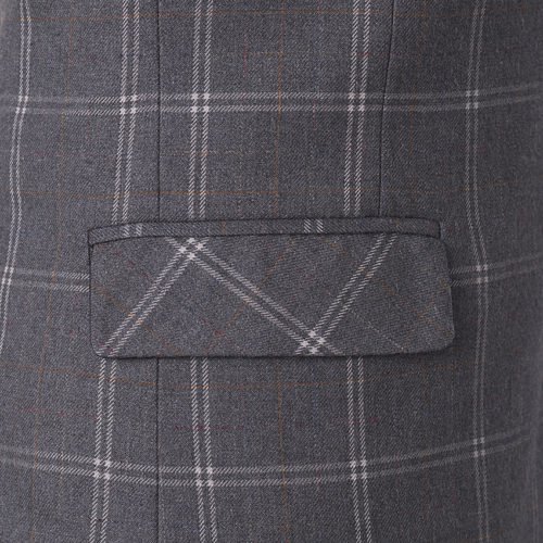 Women's Grey Windowpane Check Tweed Suit, Three Piece with Trousers ...