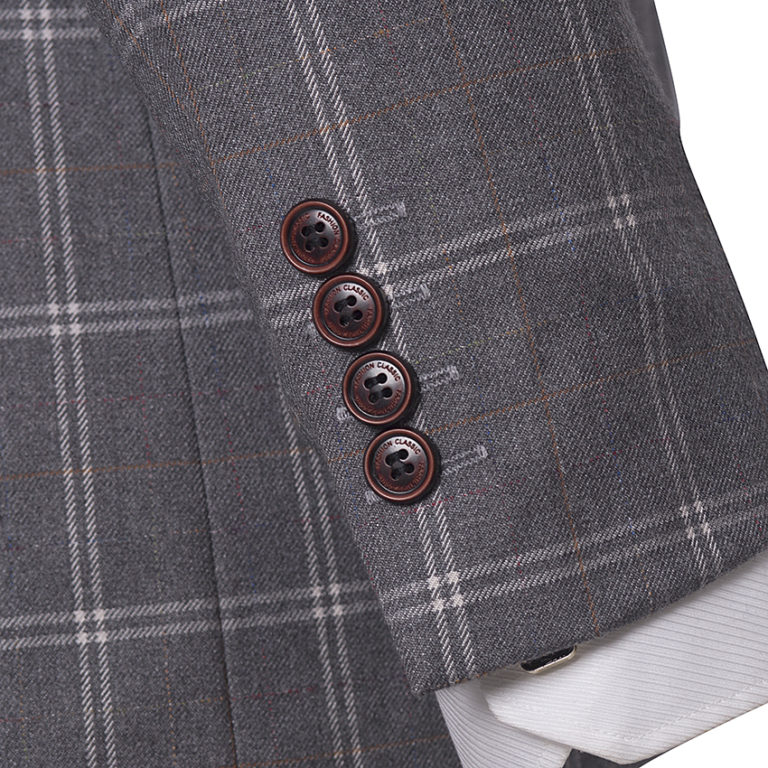 Women's Grey Windowpane Check Tweed Suit, Three Piece with Trousers ...