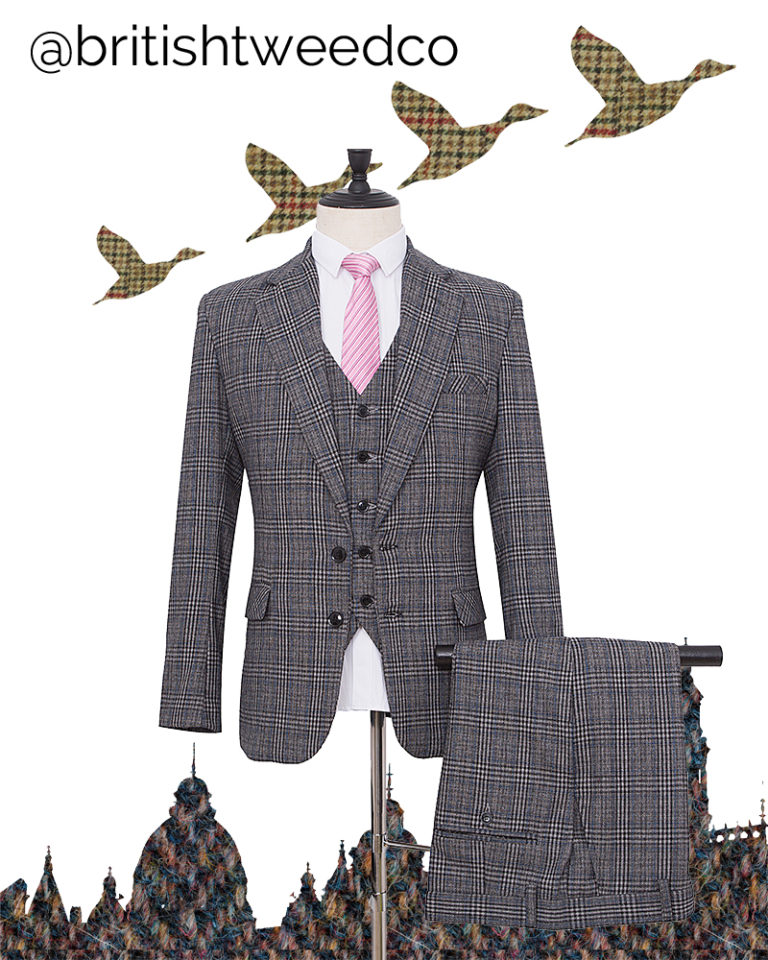 British Tweed Co - Grey Glen Check Plaid Tweed Three Piece Suit - That ...
